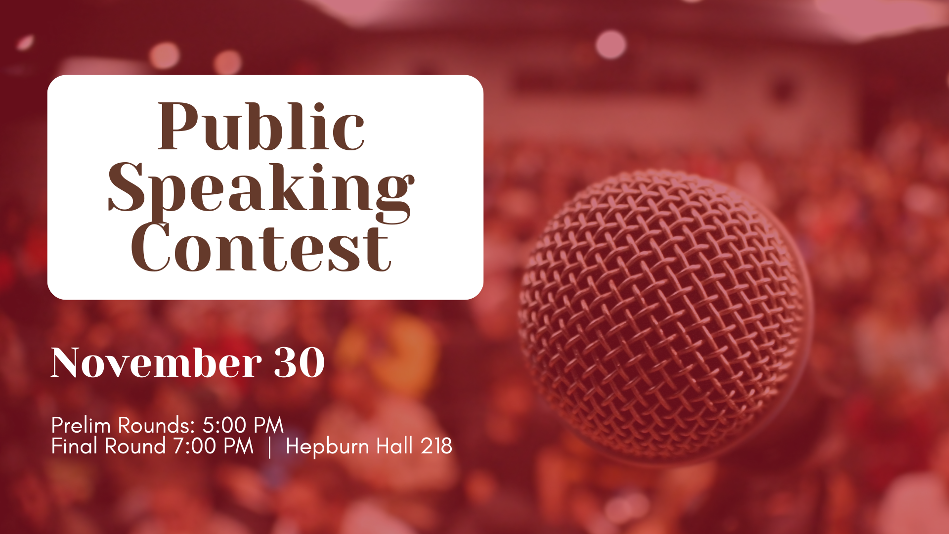PCA Department Launches Campus-Wide Public Speaking Contest | St ...